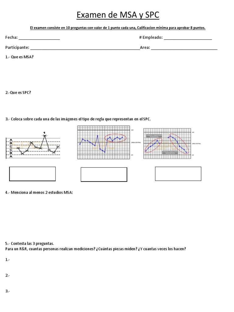 Examen de MSA y SPC PDF | PDF