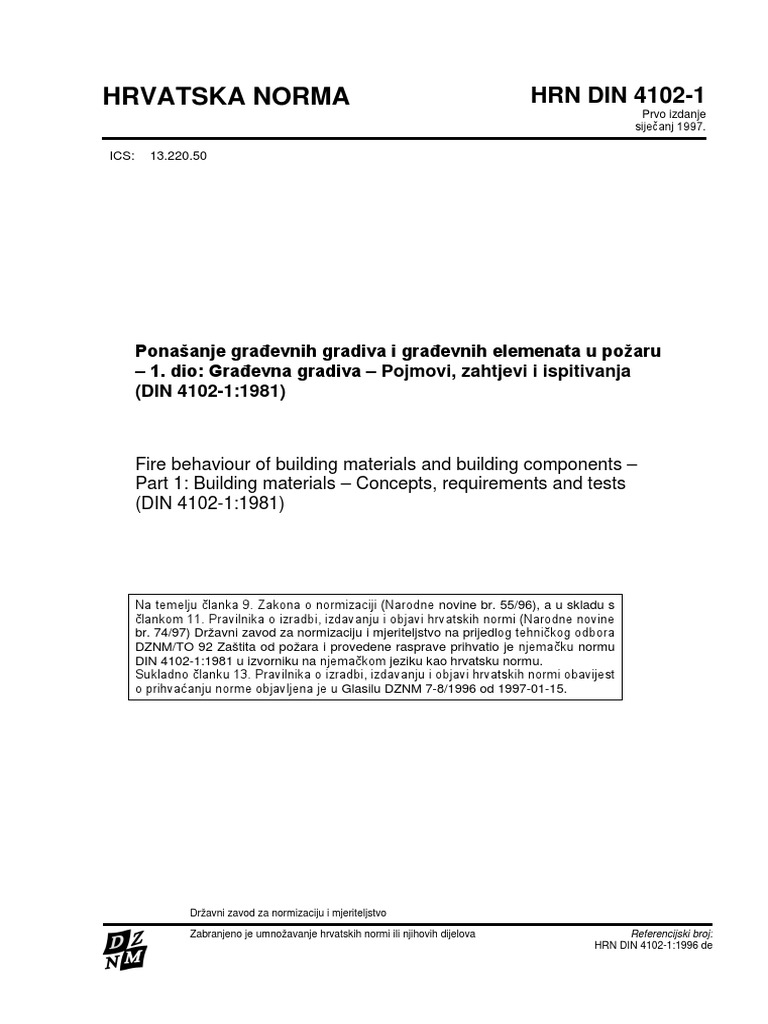 HRN Din 4102-1 1996 PDF | PDF