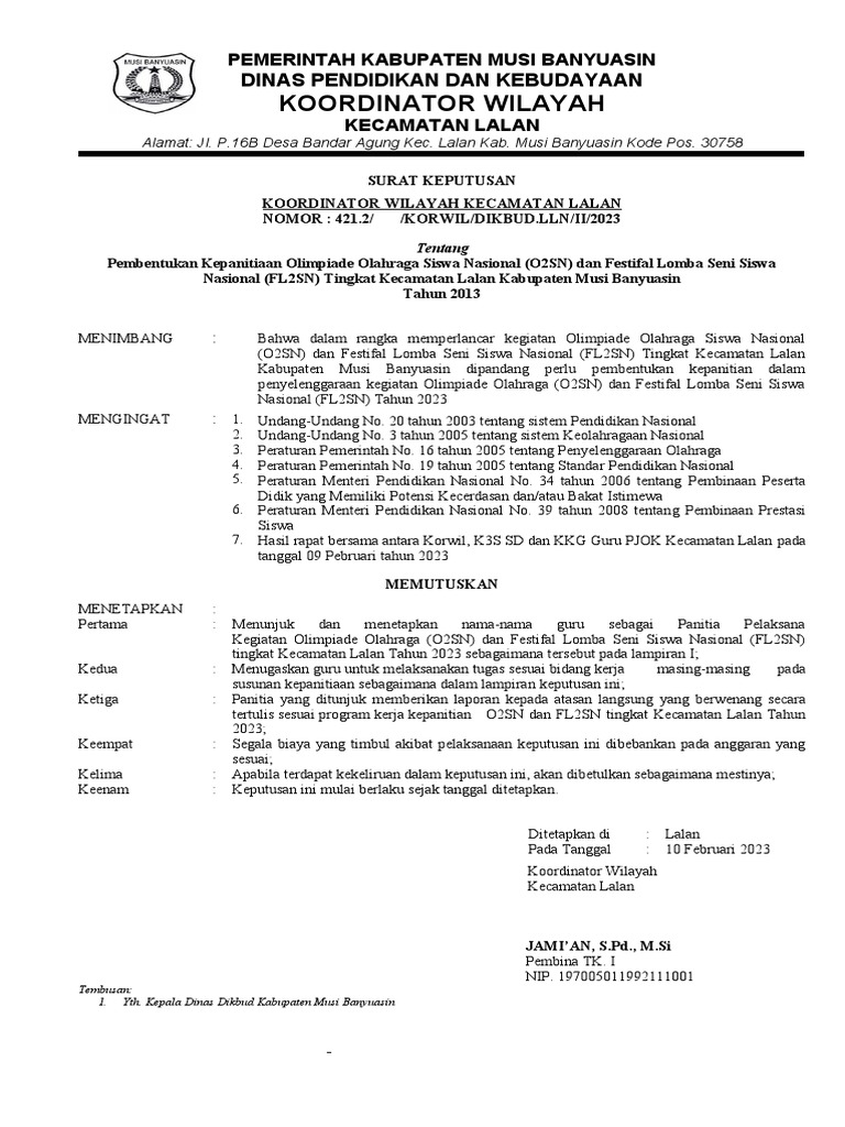 SK Panitia O2sn | PDF