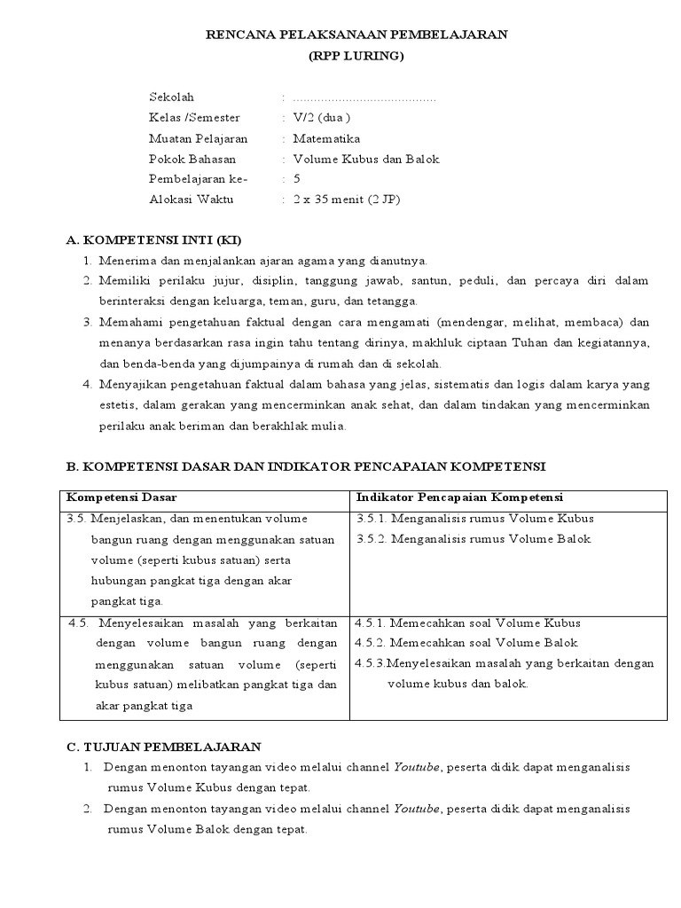 Contoh RPP Tugas 2 PKN | PDF