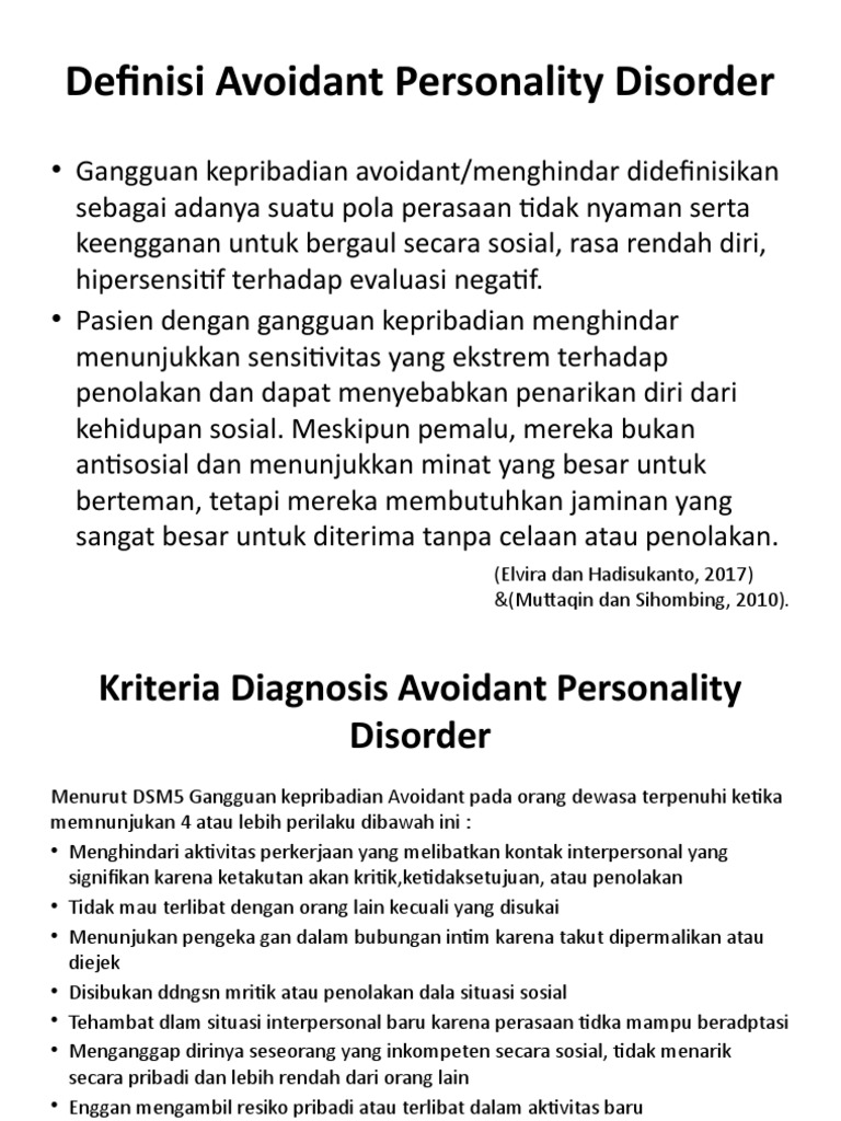 Definisi Avoidant Personality Disorder | PDF