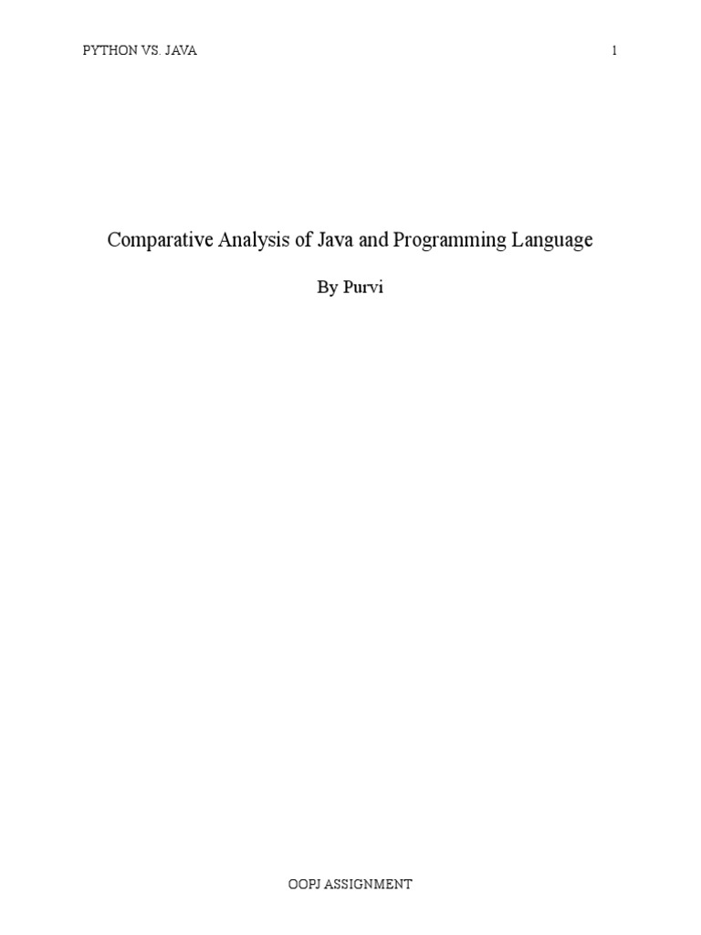 Comparative Analysis Of Java And Programming Language Pdf Java Programming Language 5329