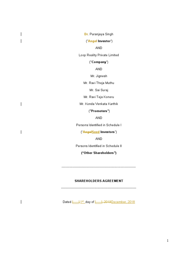 Redline - SHA - Loop Reality - Angel Round | PDF