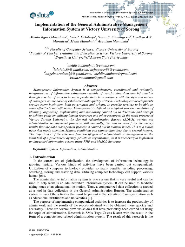 Implementation of The General Administrative Management | PDF