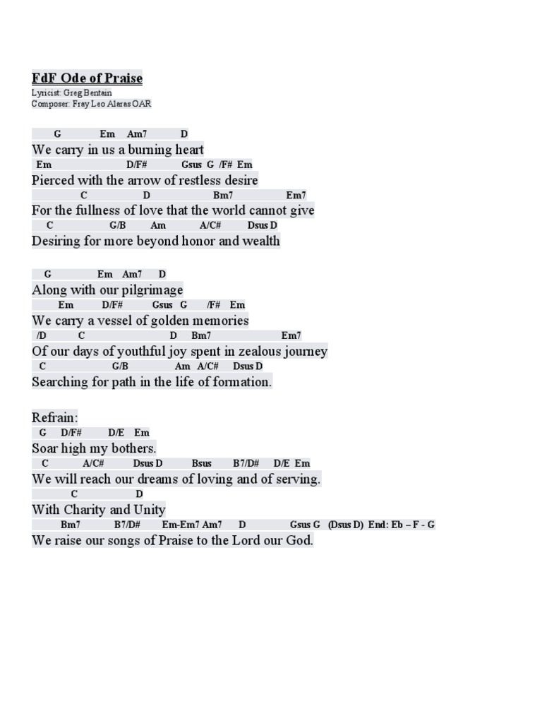 FDF Ode of Praise | PDF