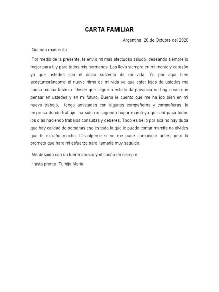 Carta Familiar | PDF