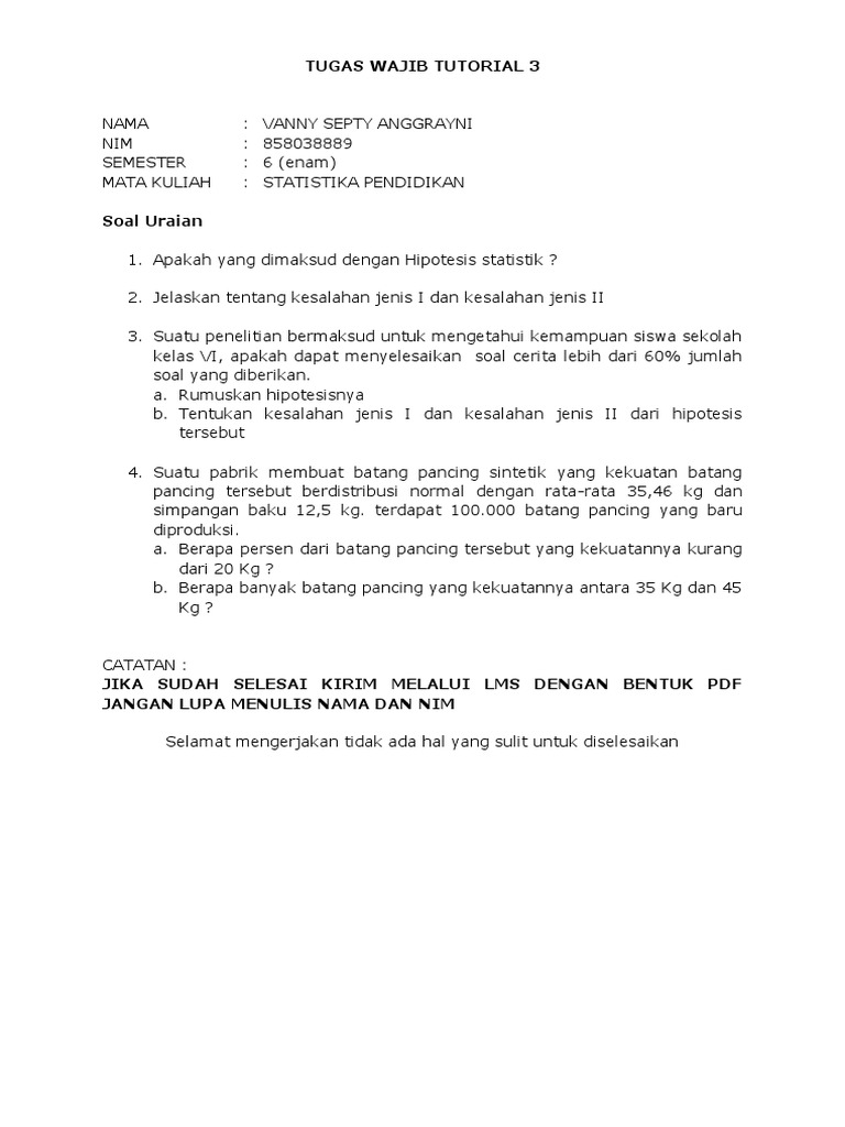 Tugas Wajib Tutorial Iii - PDF | PDF