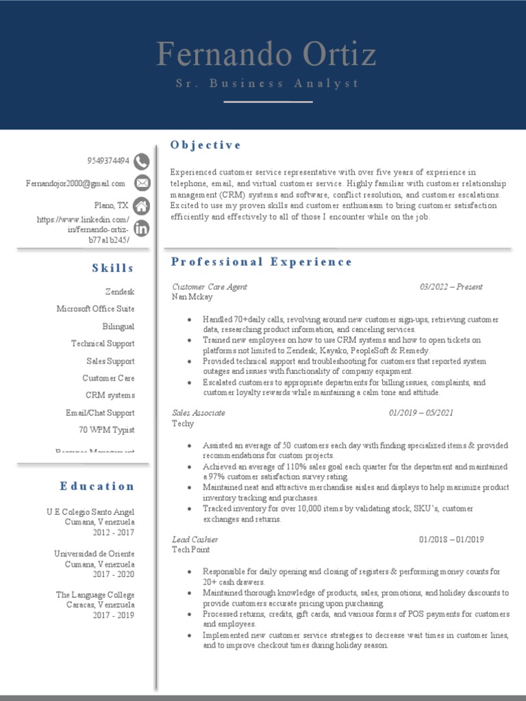 Fernando Ortiz Resume | PDF