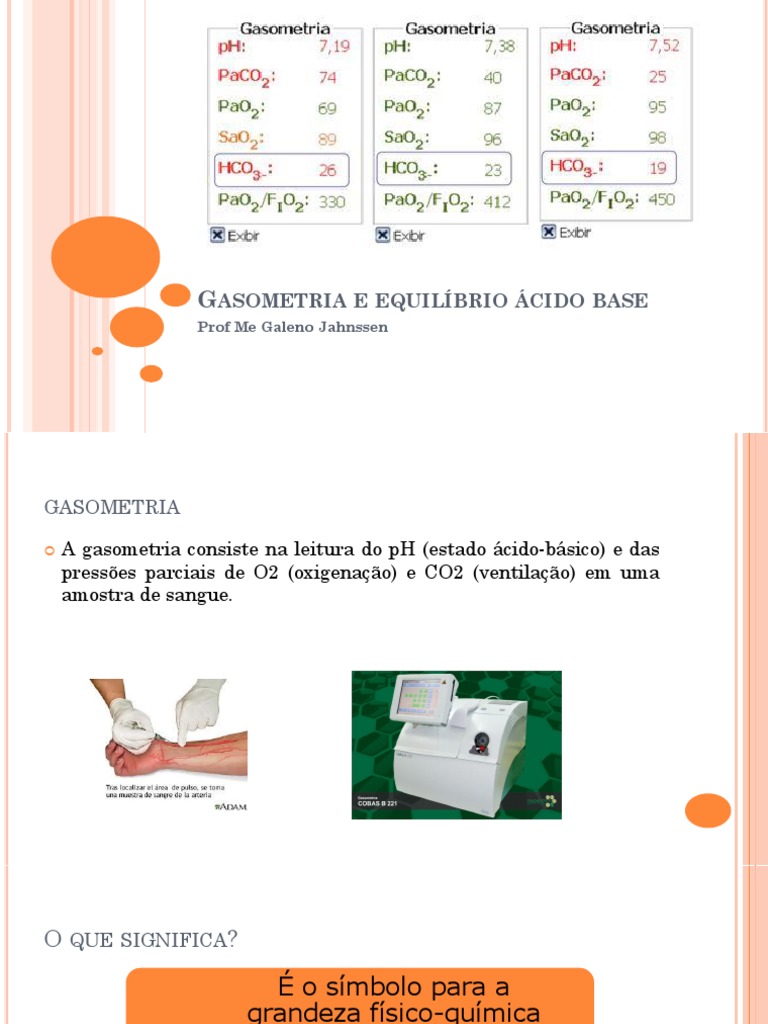 Aula 3 Gasometria E Equilíbrio Ácido Base Pdf Pdf
