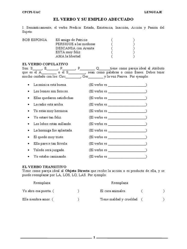 Repaso El Verbo | PDF