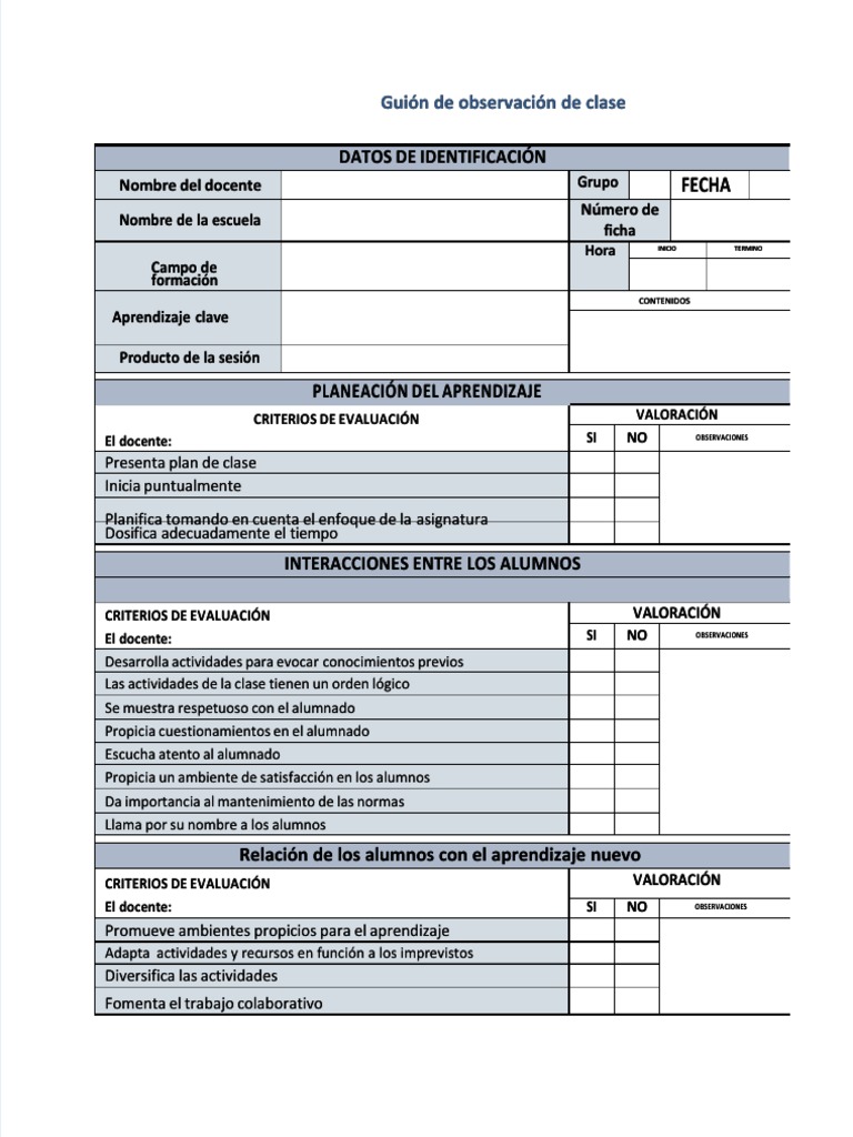 Pdf Guia De Observacion Compress Pdf Pdf Evaluación Aprendizaje