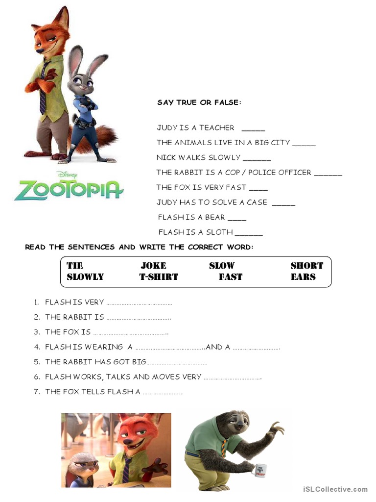 Zootopia Trailer Activities PDF | PDF