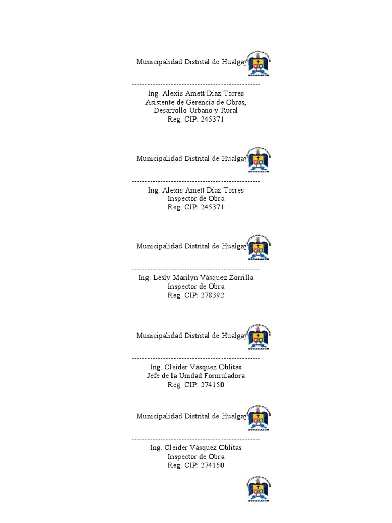 Sellos de Gerencia de Obras | PDF