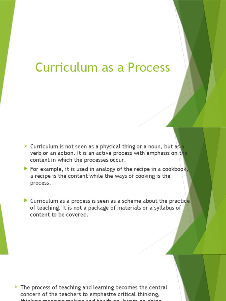Curriculum As A Process | PDF