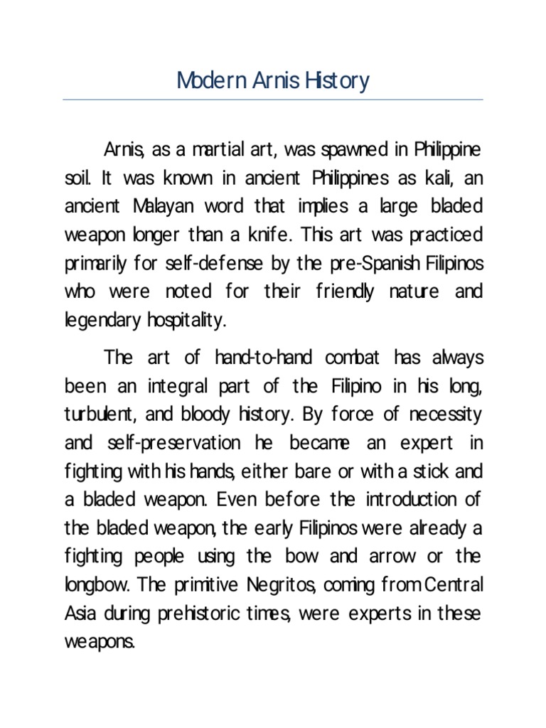Nonna D. Lipang BTLED HE2 History of Arnis PDF | PDF