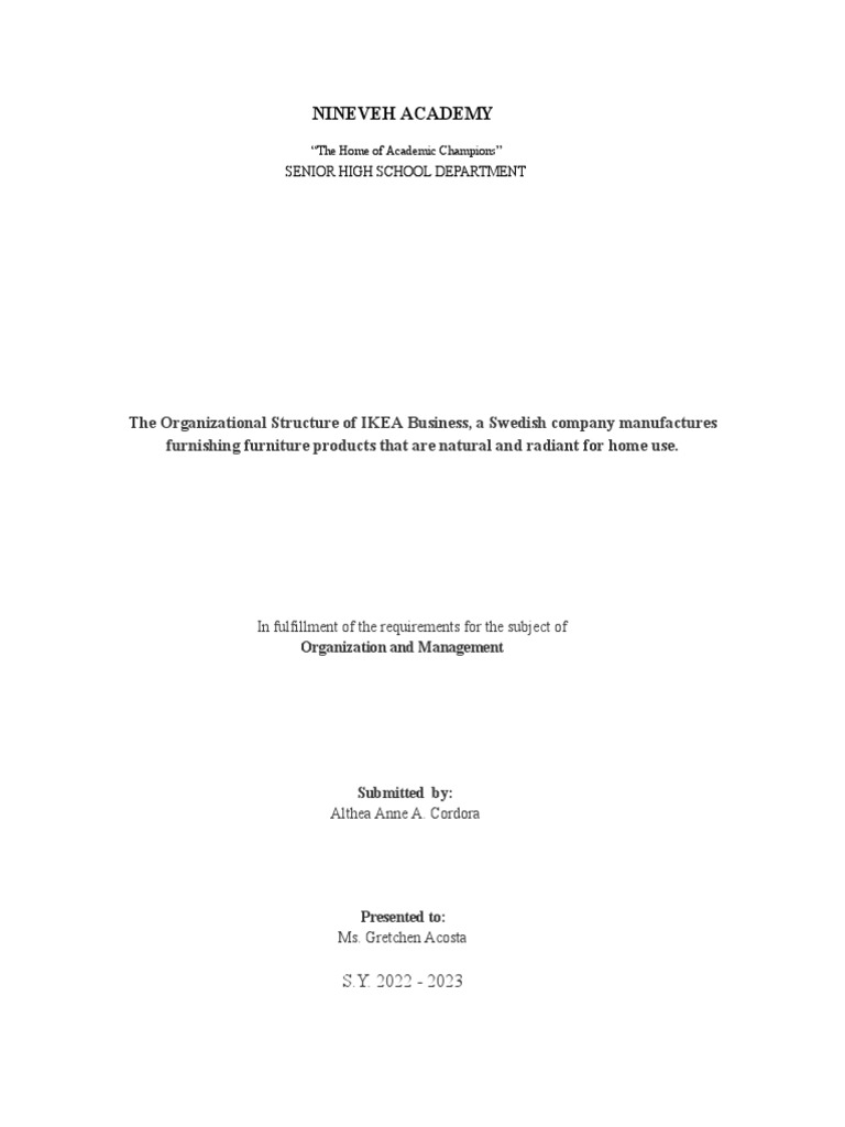 Organization and Management PDF | PDF