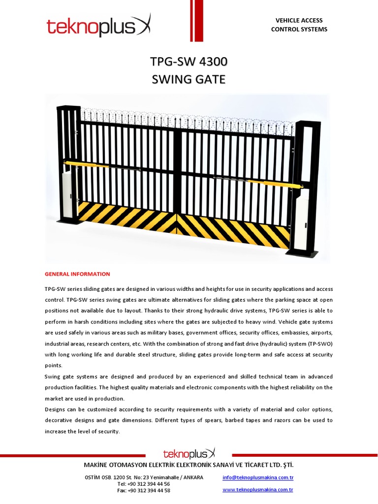 Swing Gate TPG SW 4300 09022021111119395 PDF | PDF