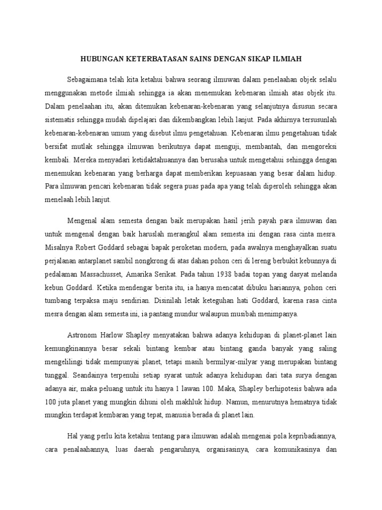 Keterbatasan Sains | PDF