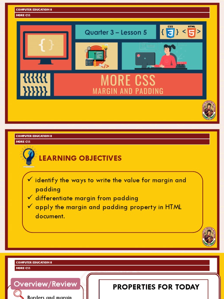 COMP 8 - Q3 - L5 - More CSS - Margin and Padding PDF | PDF