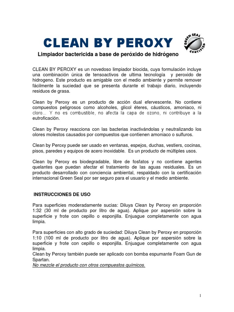 Desinfectante - Clean by Peroxy Ficha T PDF | PDF