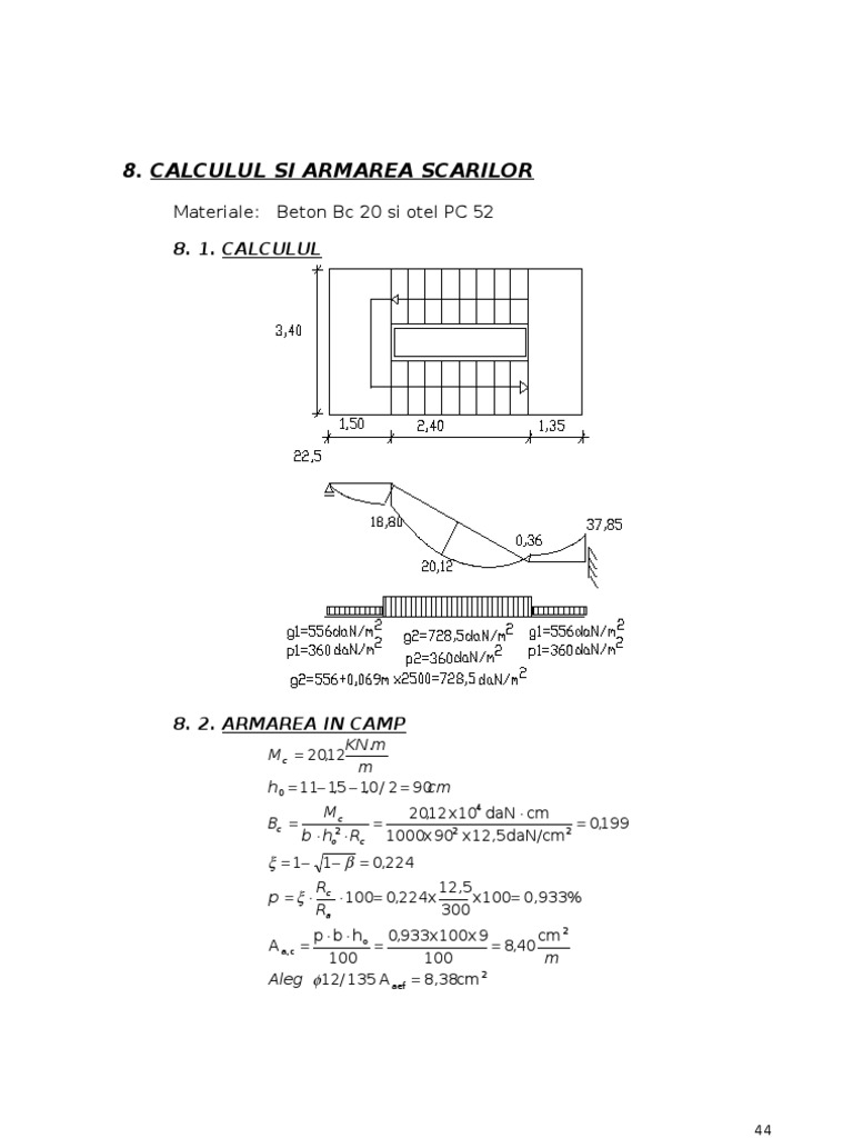 Cap.8 - Calculul Si Armarea Scarilor | PDF