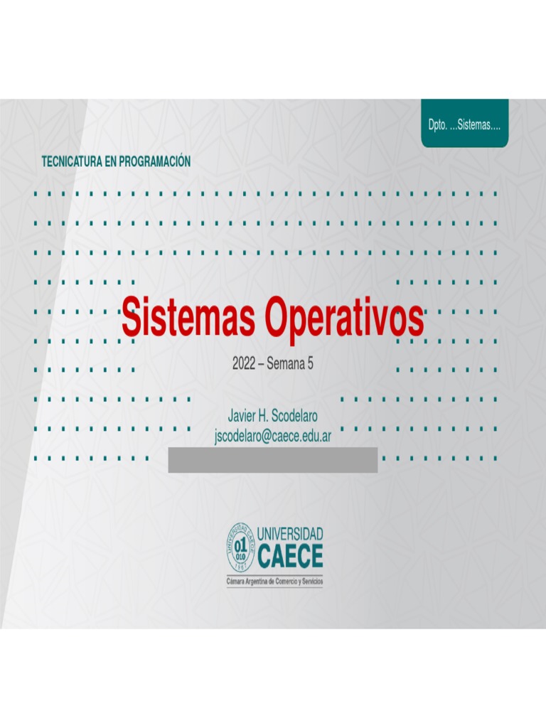 Sistemas Operativos: Tecnicatura en Programación | PDF