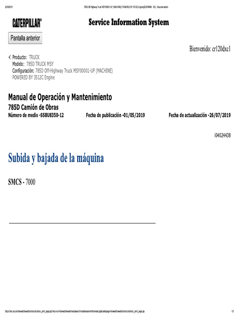 Manual de Operacion 785D | PDF