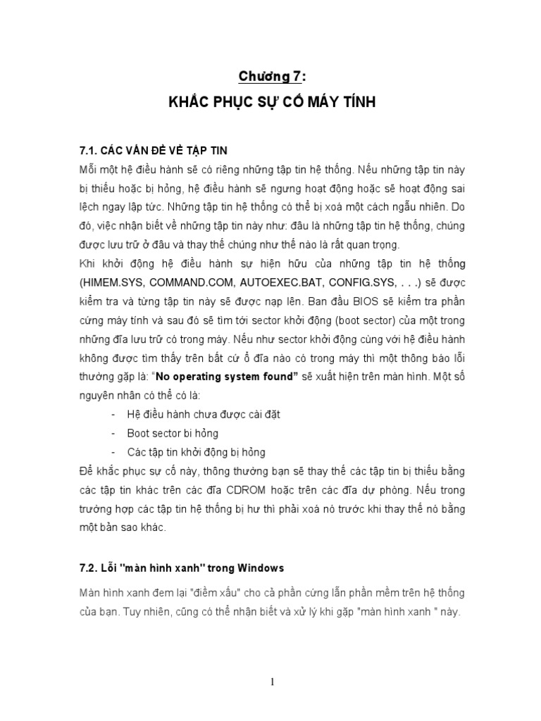 Bai 6 HD Khac Phuc Su Co May Tinh PDF | PDF