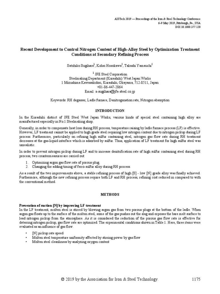 Recent Development To Control Nitrogen Content of High-Alloy Steel by ...