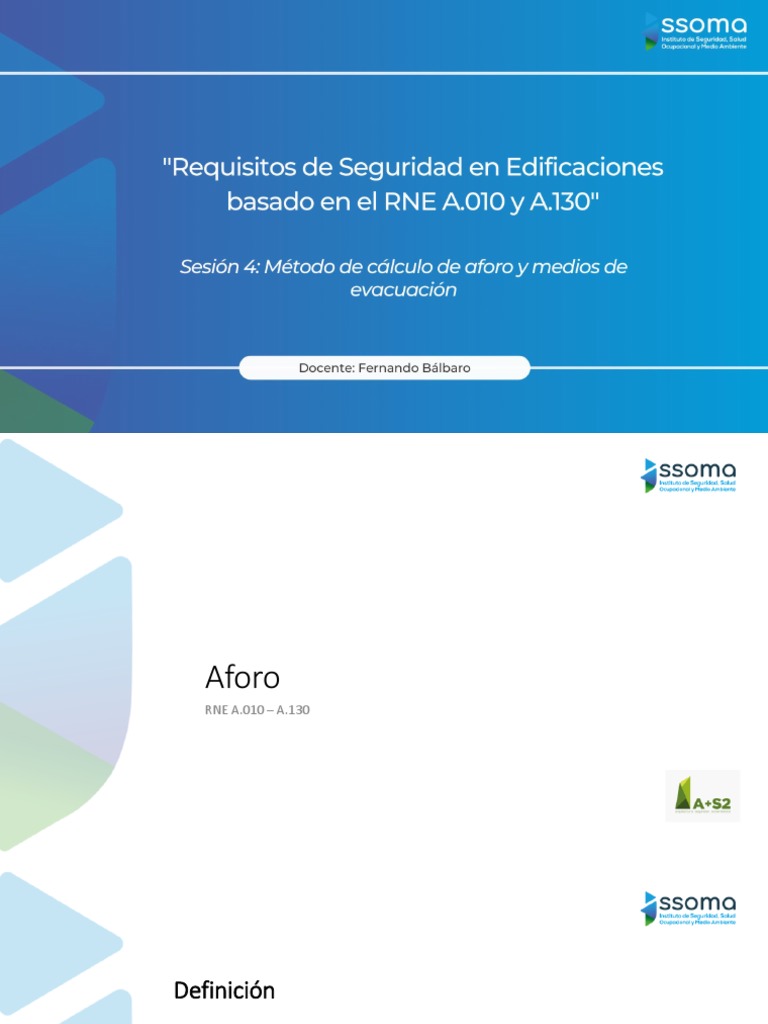 Clase 4 Metodo de Calculo de Aforo y Evacuacion PDF | PDF