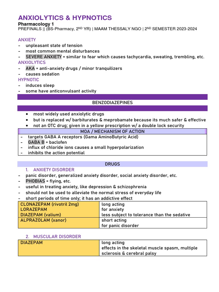 Pcol 1 Prefinals Part 2 PDF | PDF | Benzodiazepine | Medical Specialties Pcol 1 Prefinals Part 2 PDF | PDF | Benzodiazepine | Medical Specialties