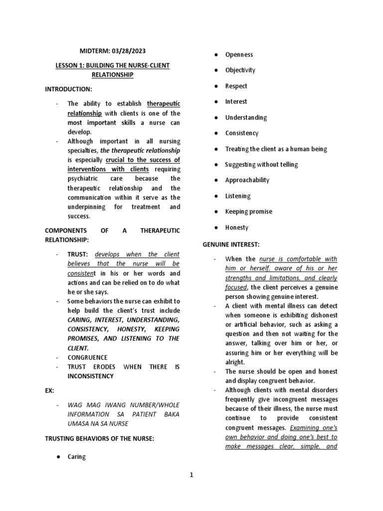NCM 117 Lec - Midterm | PDF