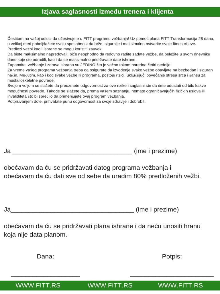 Izjava Saglasnosti PDF | PDF