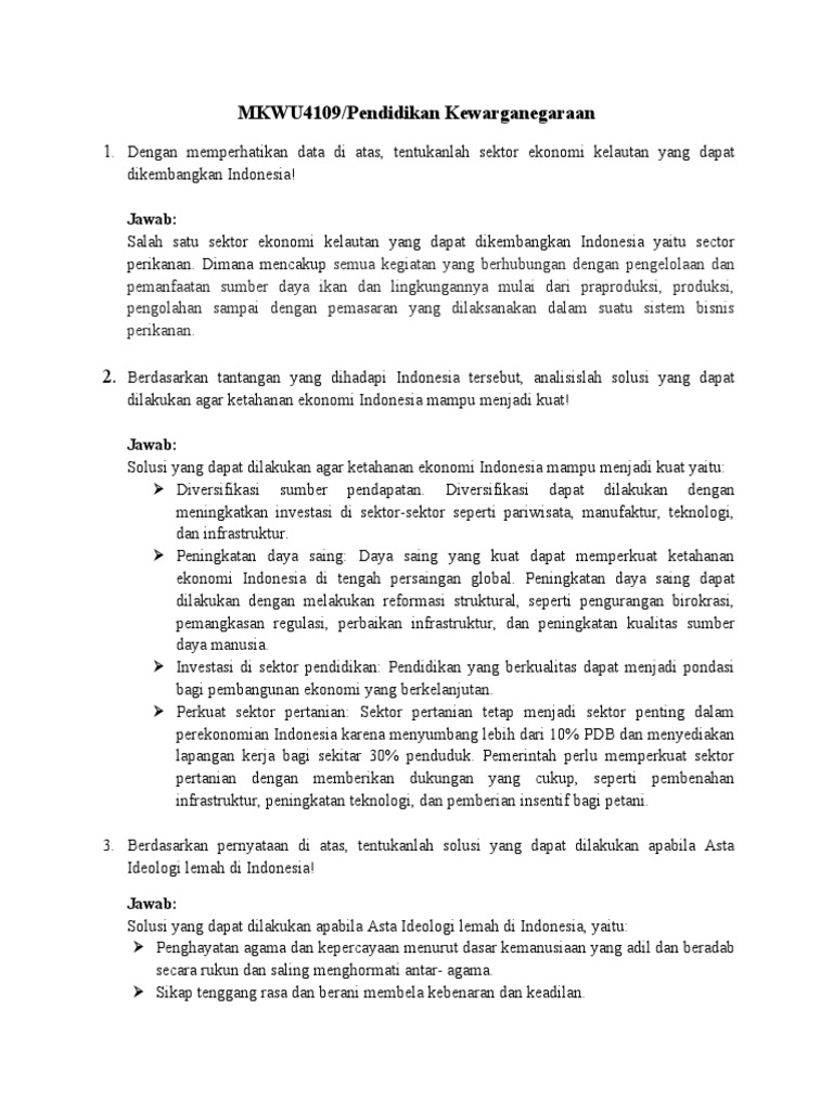 MKWU4109 Pendidikan Kewarganegaraan | PDF