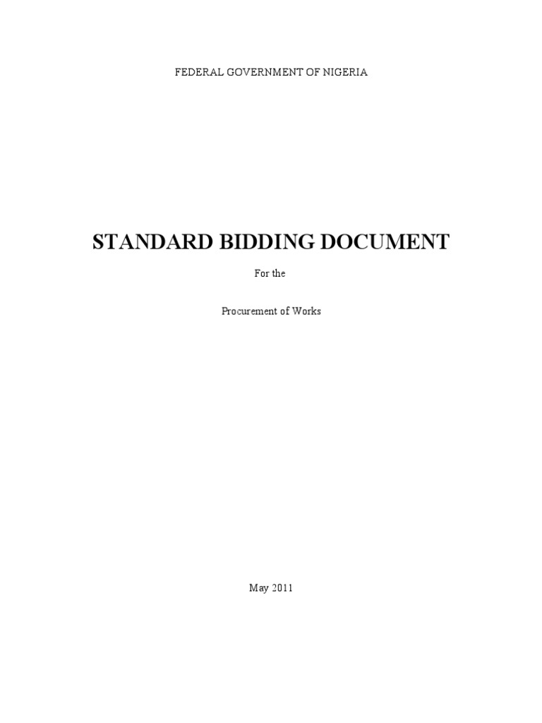 Standard Bidding Document) | PDF | Specification (Technical Standard ...