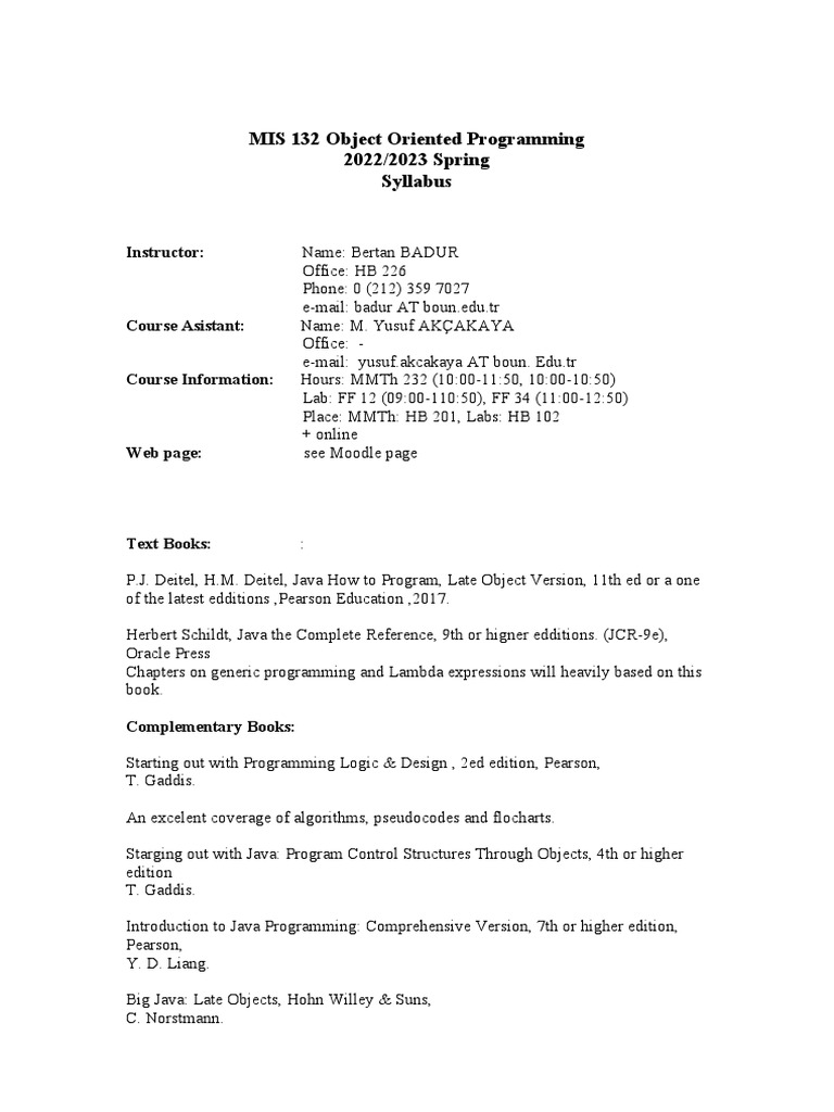 MIS 132 Syllabus 22-23 S.doc | PDF