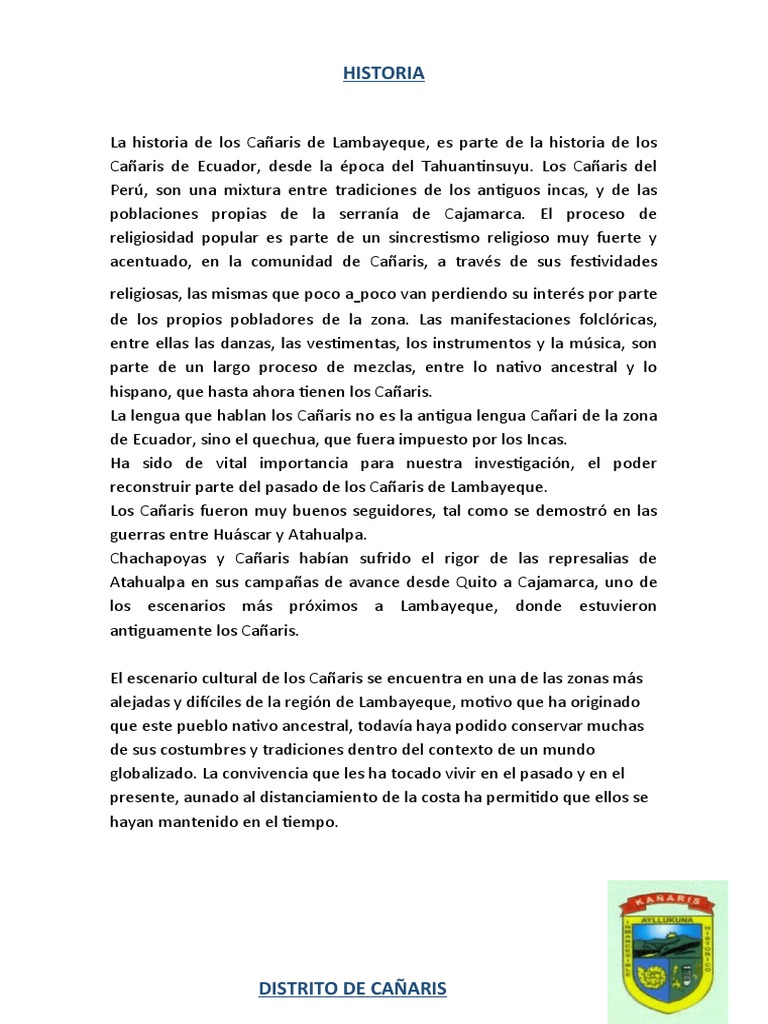 Historia y Cultura de los Cañaris | PDF
