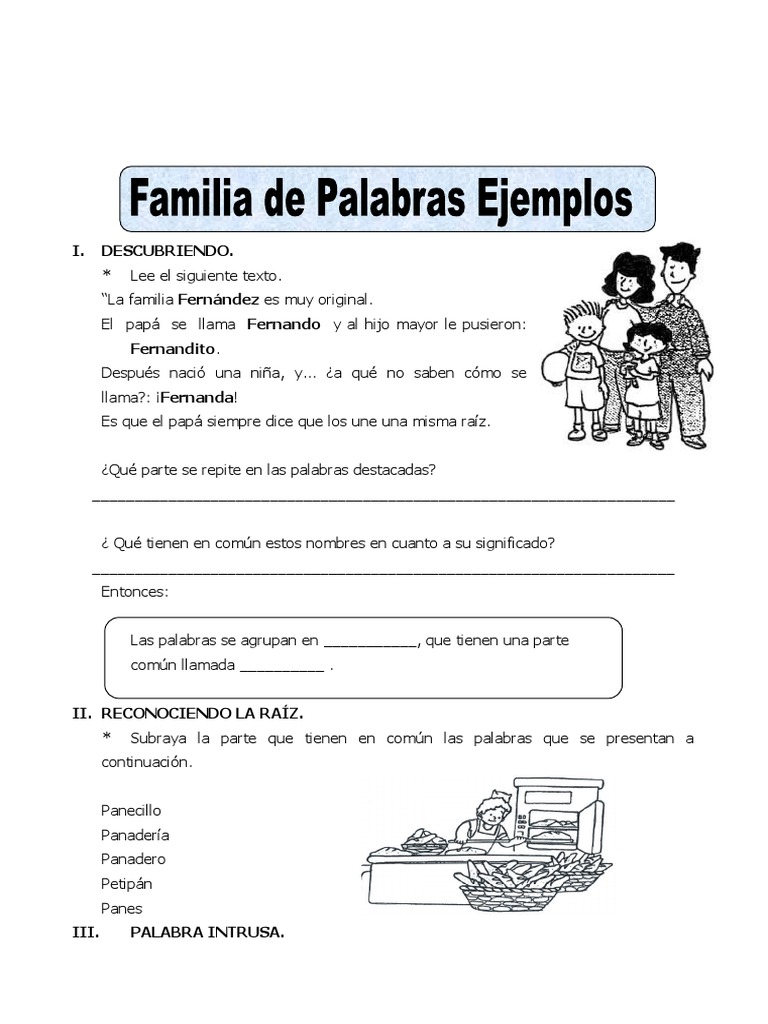 Familia de Palabras PDF | PDF