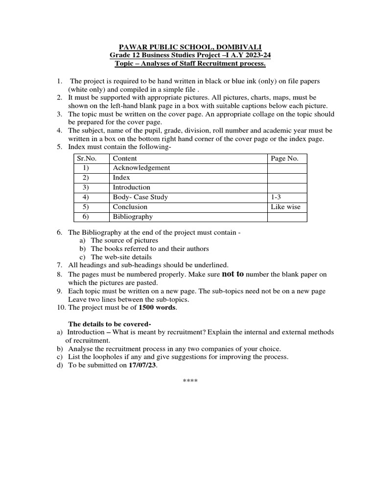 Grade 12 BS Project I 2 2023-24 PDF | PDF