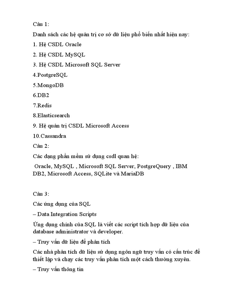 phiếu bài tập 1- hqtcsdl | PDF