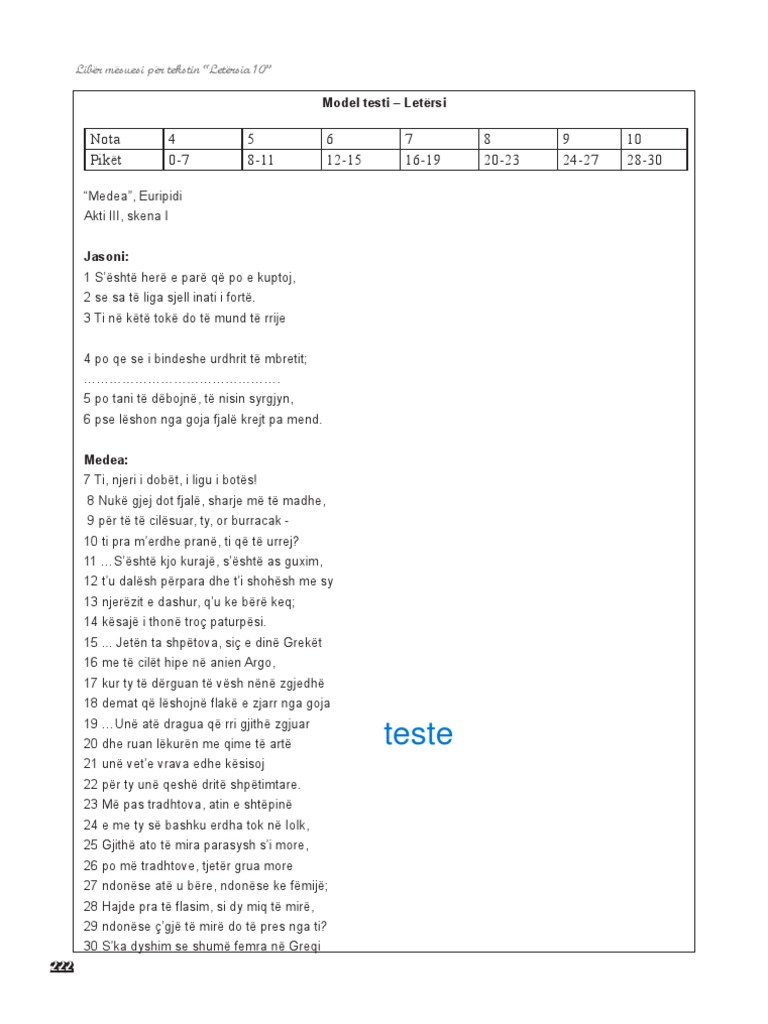 Teste Letersia 10 PDF | PDF