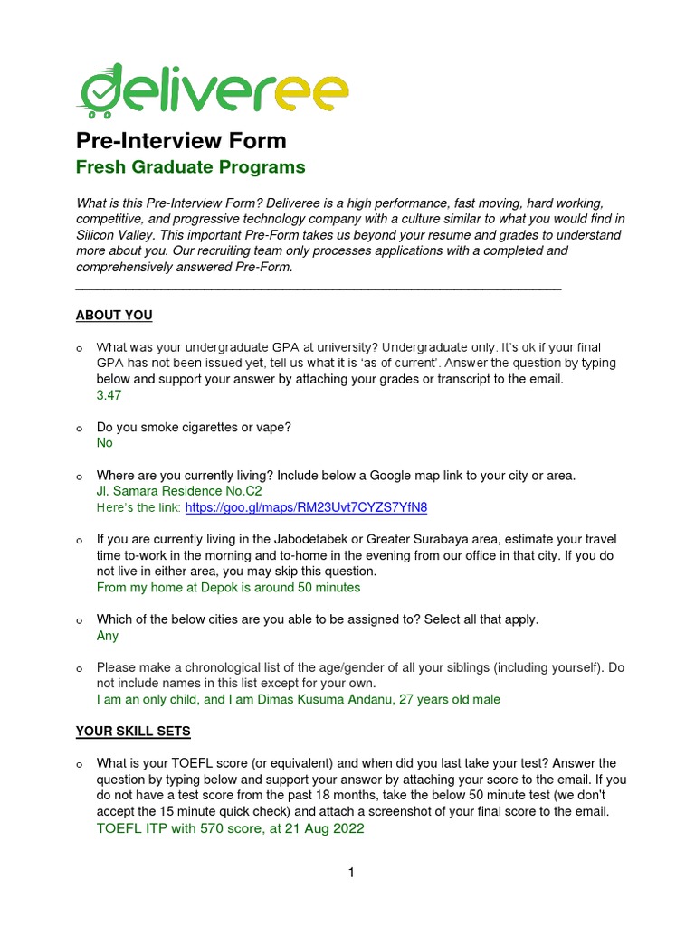 Fresh Grad Pre-Interview Guide | PDF