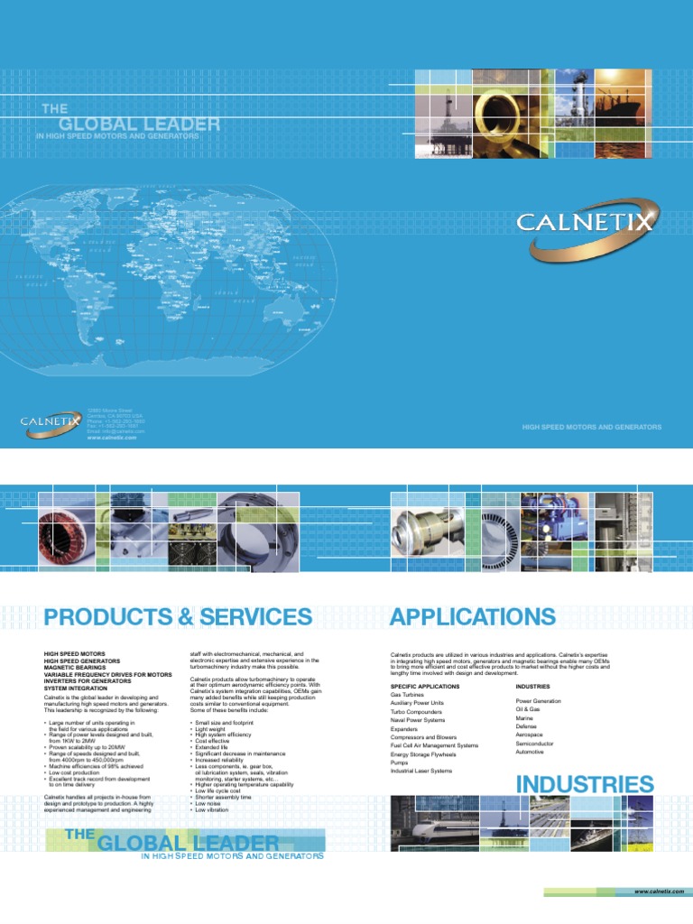 Calnetix Brochure | PDF | Bearing (Mechanical) | Engines