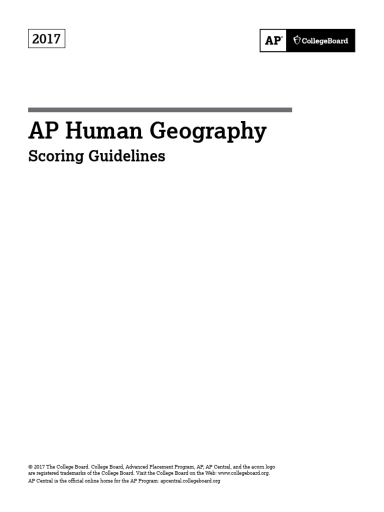AP Human Geography: Scoring Guidelines | PDF