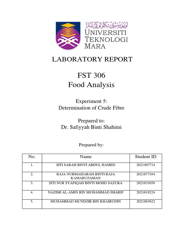 Crude Fibre FST306 PDF | PDF