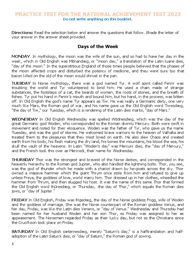 Reading NAT Reviewer | PDF