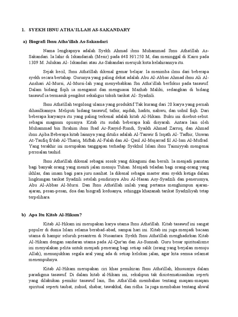 Ibnu Athaillah | PDF