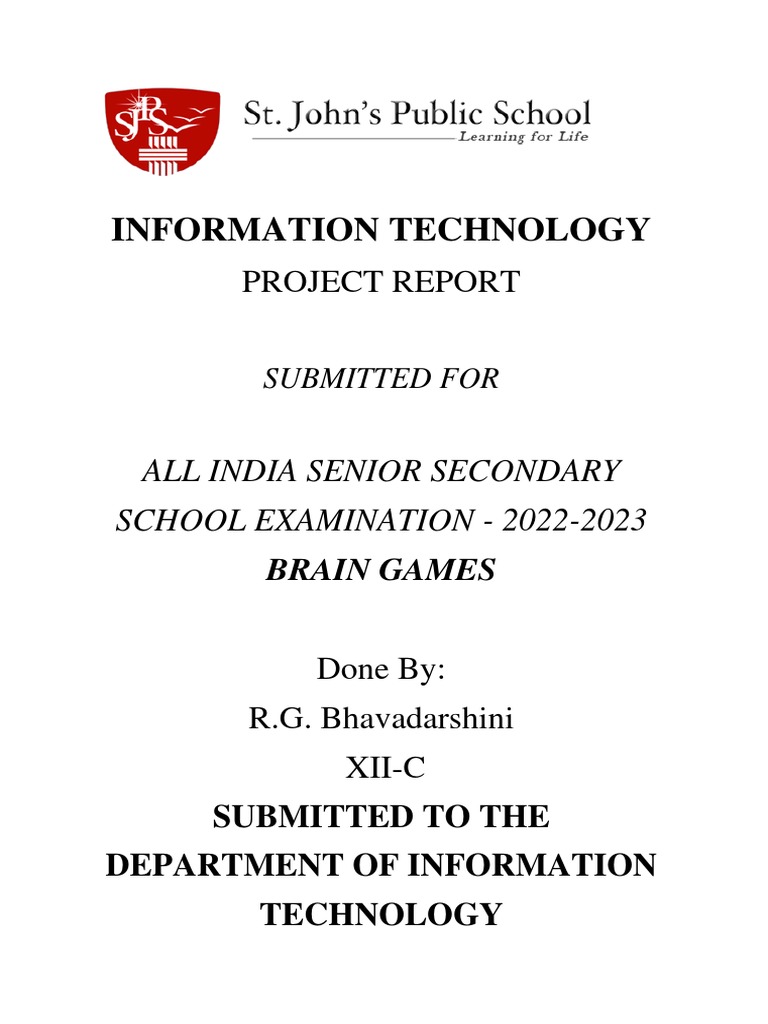 Information Technology: Project Report | PDF | Java (Programming Language) | Software Engineering