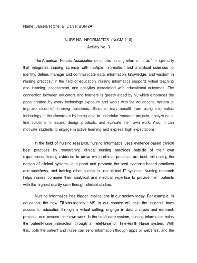 Nursing Informatics for Students | PDF | Nursing | Health Informatics