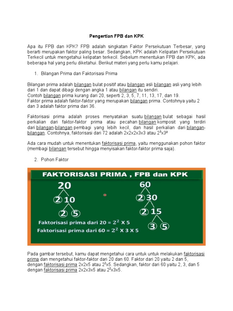 Pengertian FPB Dan KPK | PDF